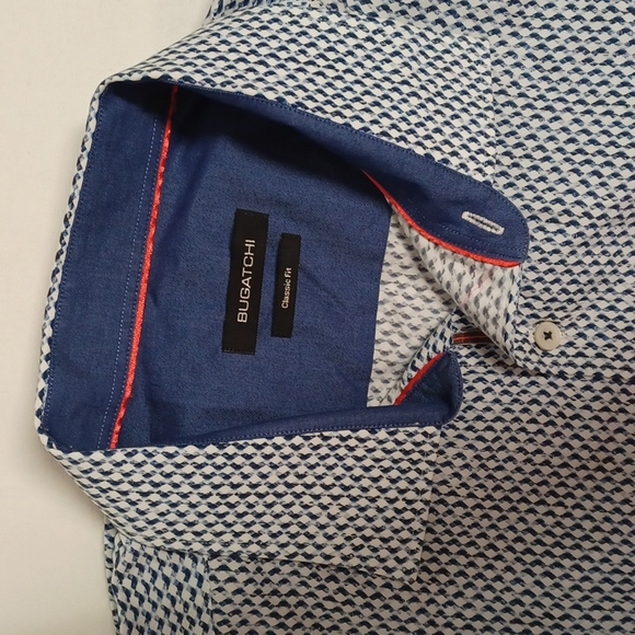 Bugatchi | Shirts | Bugatchi Mens Long Sleeve Shirt Blue And White Xl ...